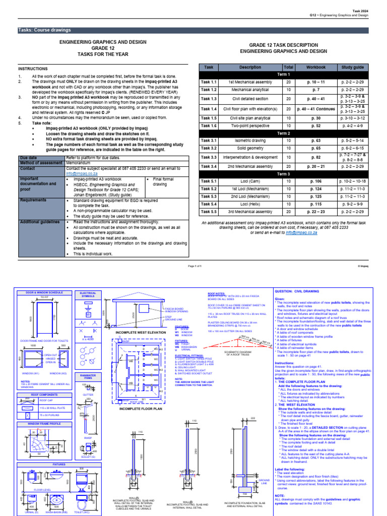 Engineering Graphics and Design Grade 12 Tasks For The Year Grade 12 ...