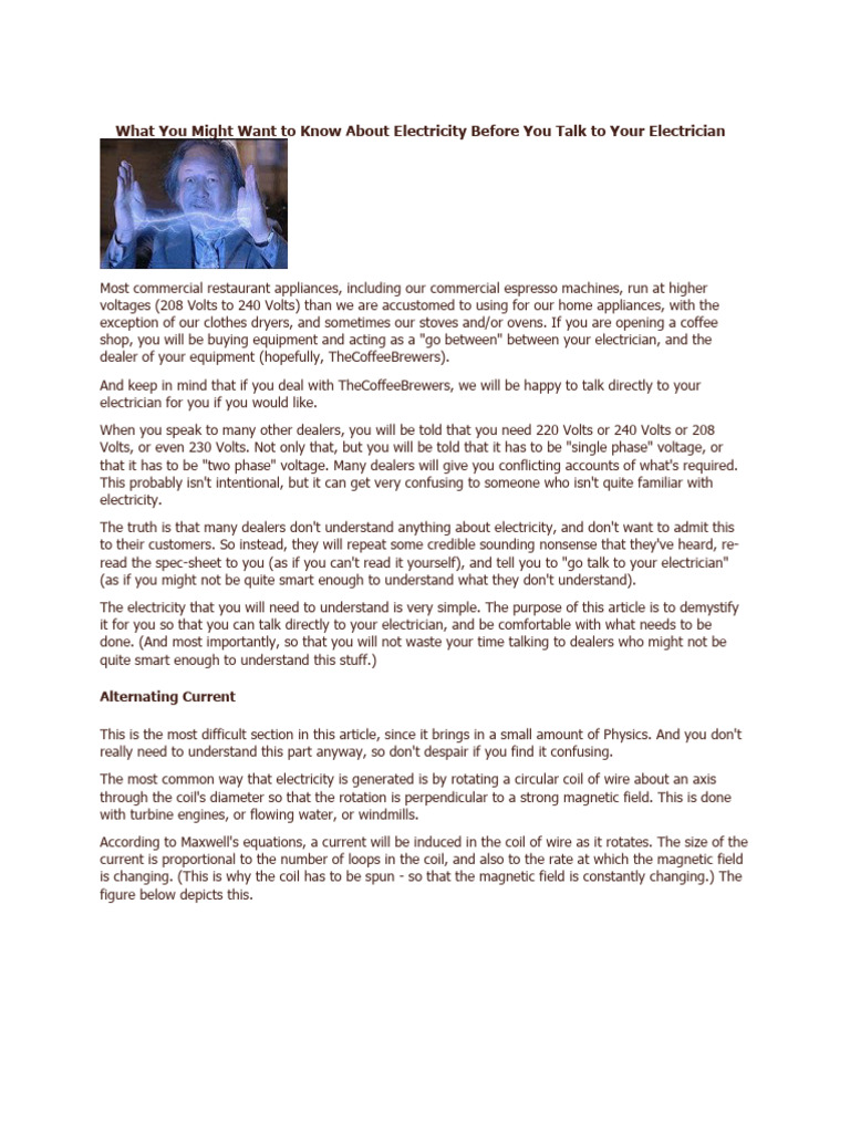 What You Might Want To Know About Electricity Before You Talk To Your ...