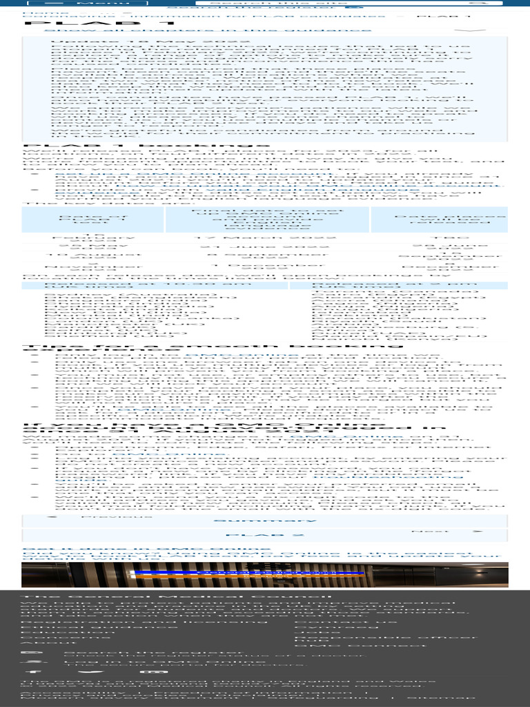 PLAB 1 Exam Dates and Booking Info | PDF | Cyberspace