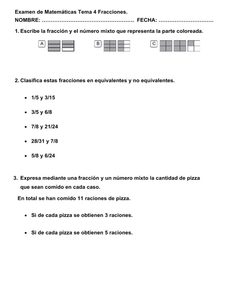 MATE TEMA 4 examen | PDF | Cocina