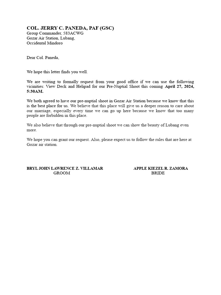 Request Letter | PDF