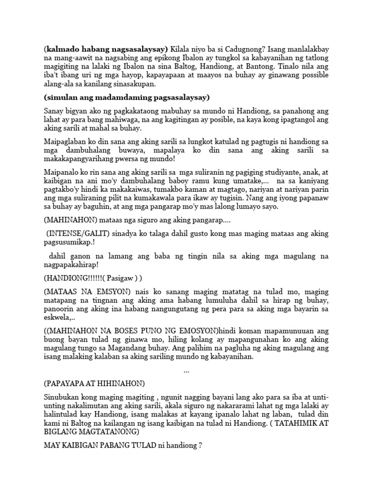 Sanay Bigyan Pa Ako Ng Pagkakataong Mabuhay Sa Mundo Ni Handiong | PDF