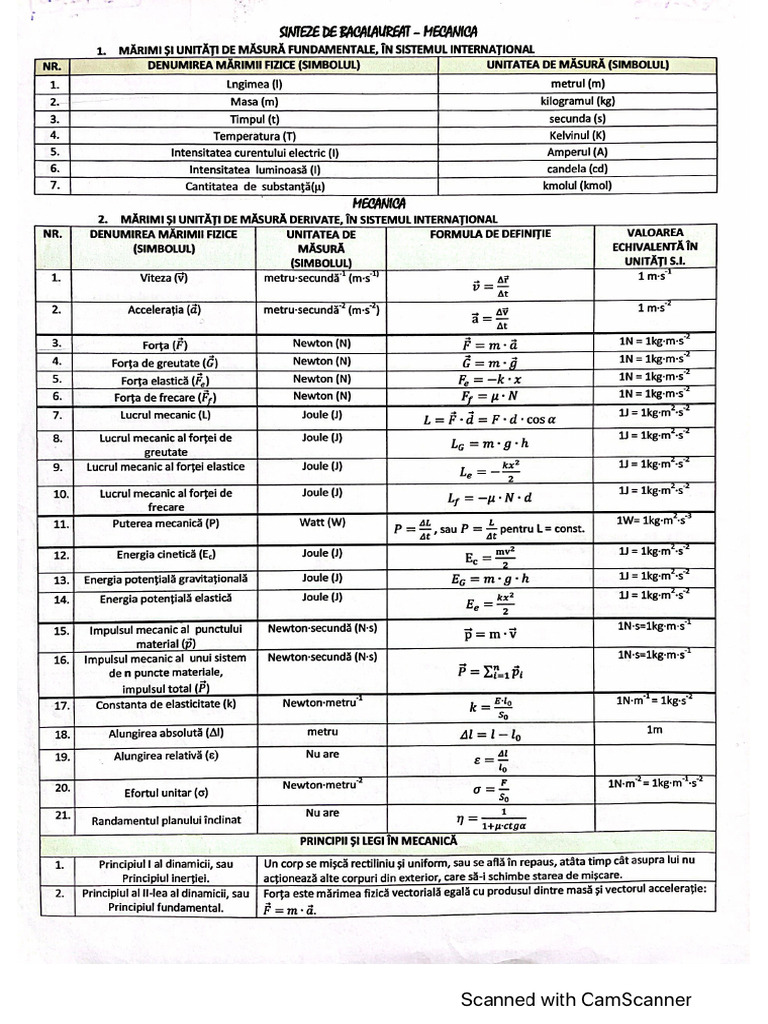 Formule Bac Fizica | PDF