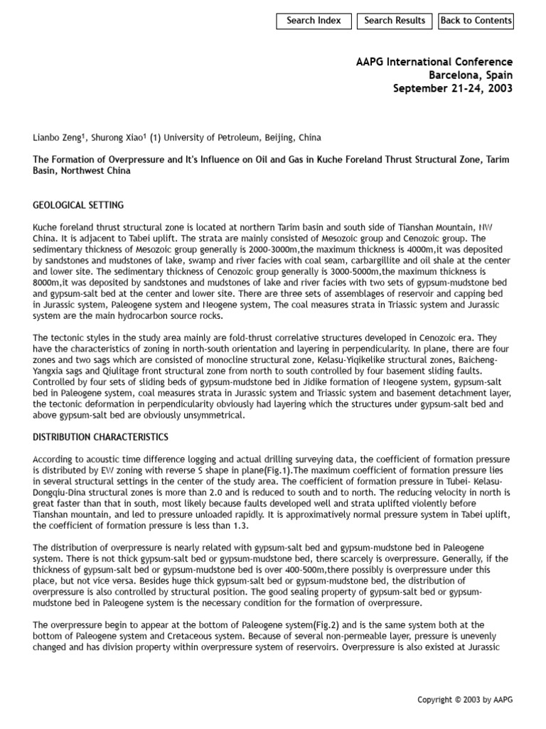 The Formation of Overpressure and It's Influence On Oil and Gas in ...