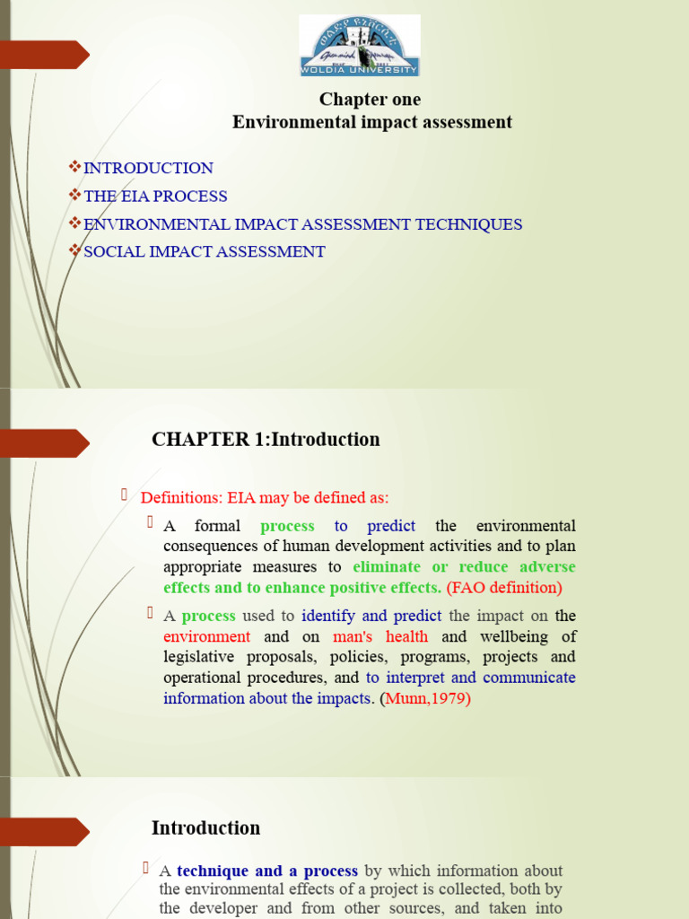 Chapter 1 EIA | PDF | Environmental Impact Assessment | Sustainability