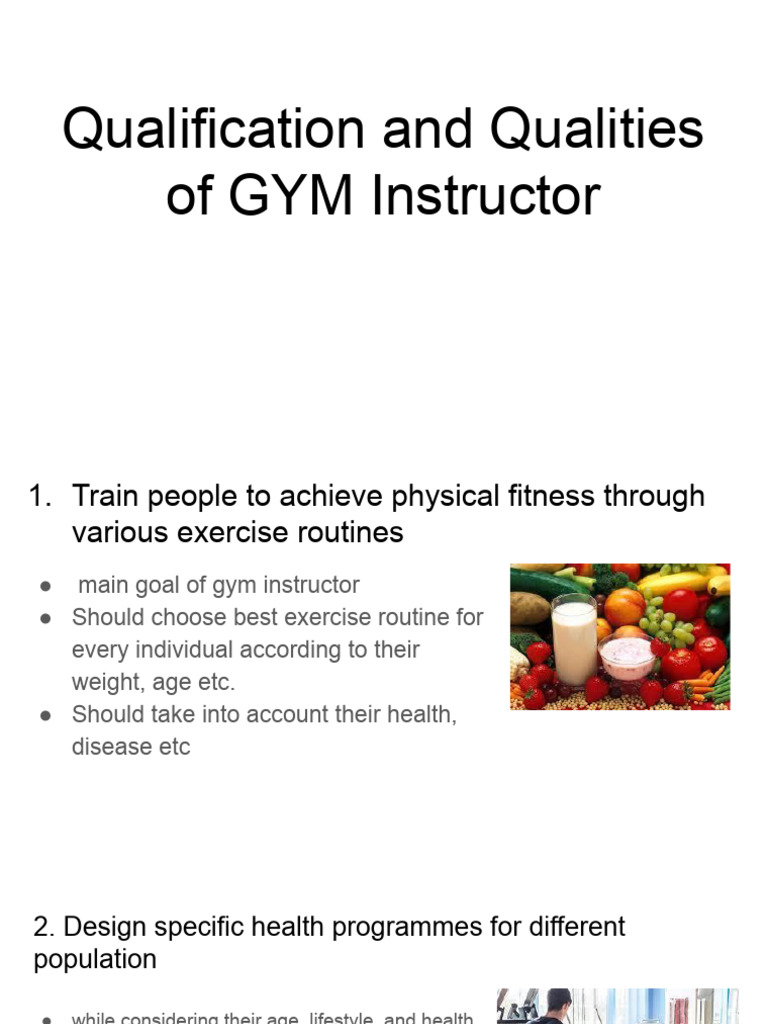 Essential Qualities of Gym Instructors | PDF | Physical Fitness ...