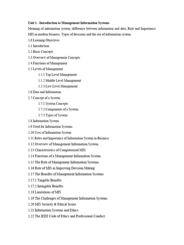 Unit-1 VH | PDF | Information | System