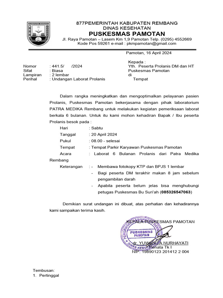 Lab 6 Bulanan Prolanis 2024 | PDF