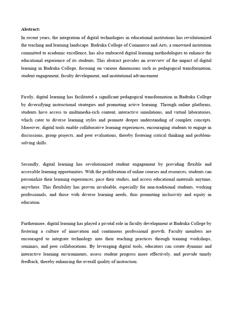 The Impact of Digital Learning On Students Academic Performance | PDF ...