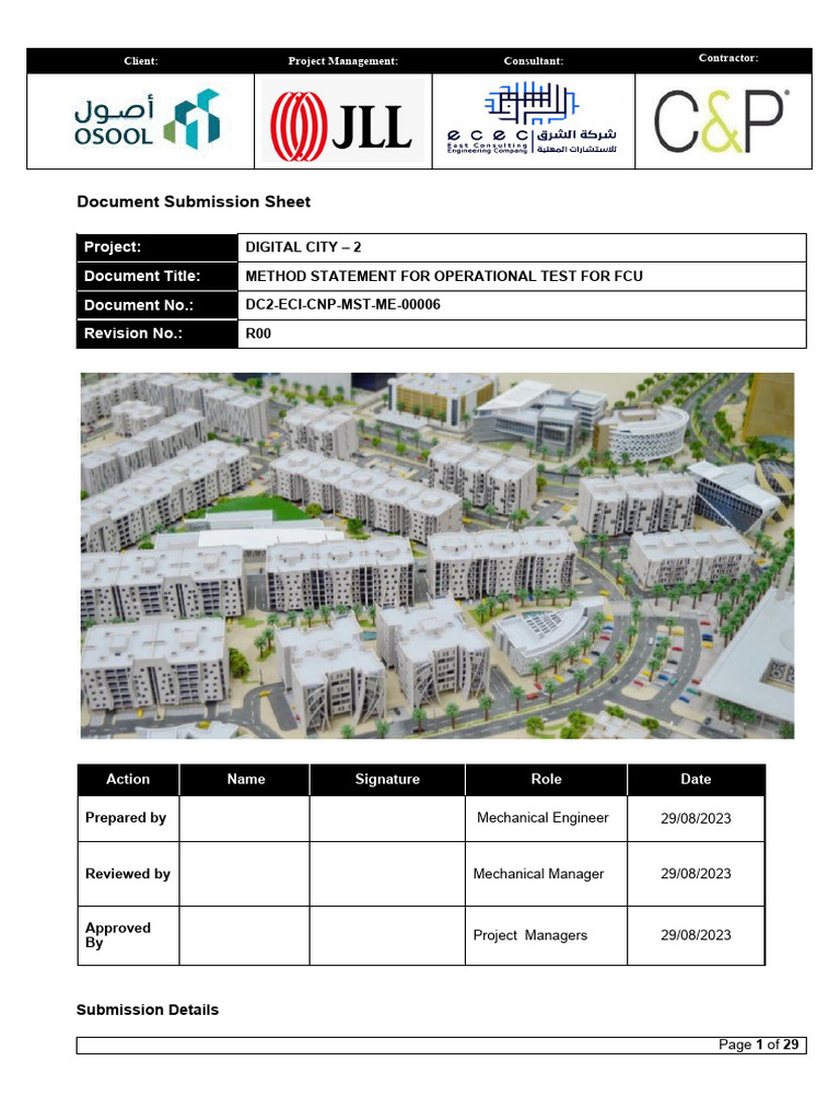 DC2-ECI-CNP-MST-ME-006 - Method Statement For Operational Test For Fcu ...