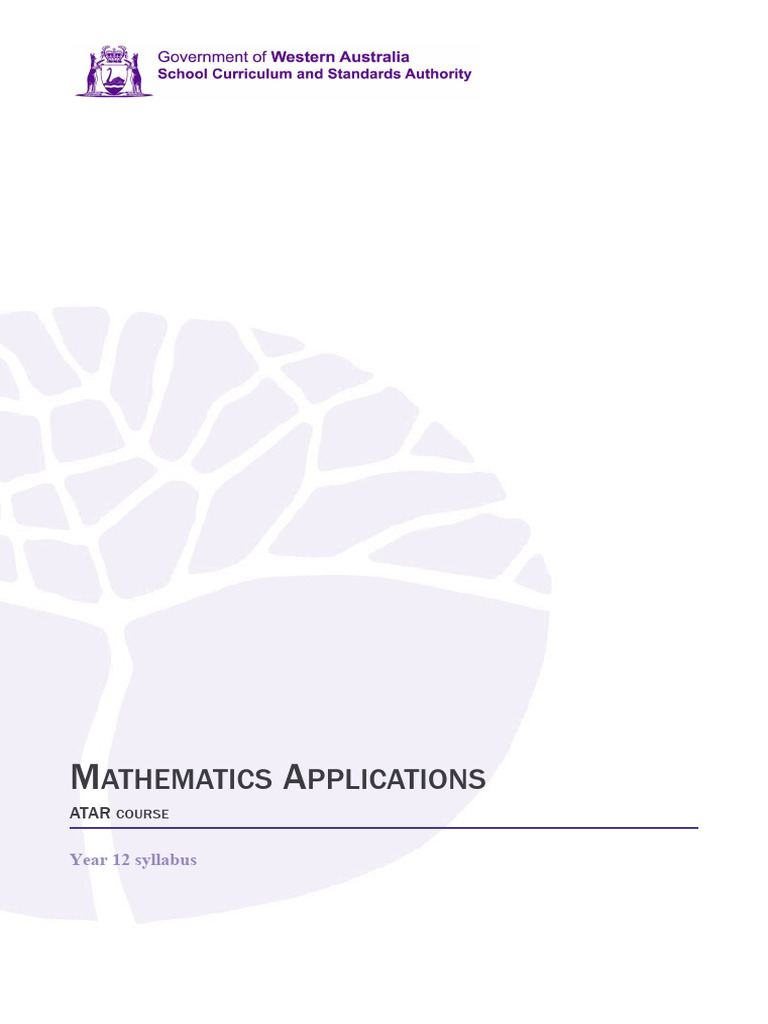 Mathematics_Applications-ATAR-Y12-Syllabus-MSC | PDF | Statistics ...