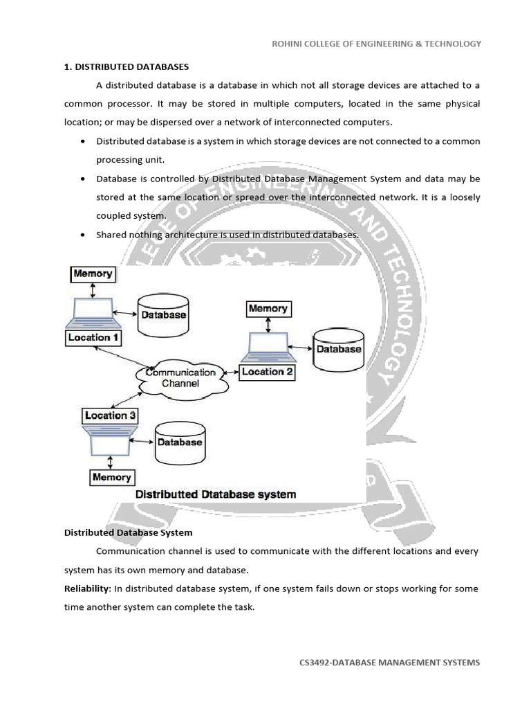 Distributed Databases: Rohini College of Engineering & Technology | PDF | Databases | Computer ...