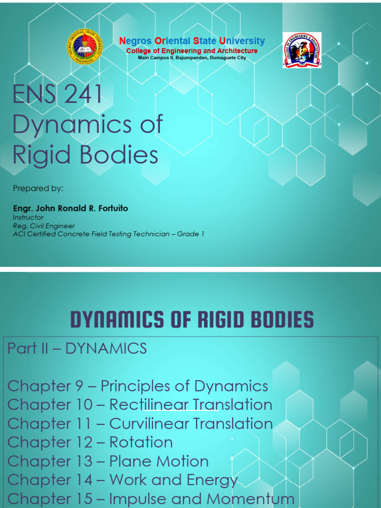 Ens 241 Dynamics of Rigid Bodies | PDF | Force | Classical Mechanics