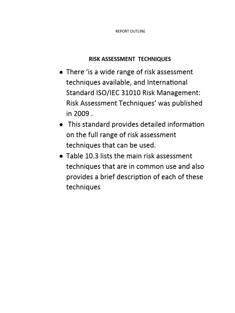 Risk Assessment Techniques Pdf
