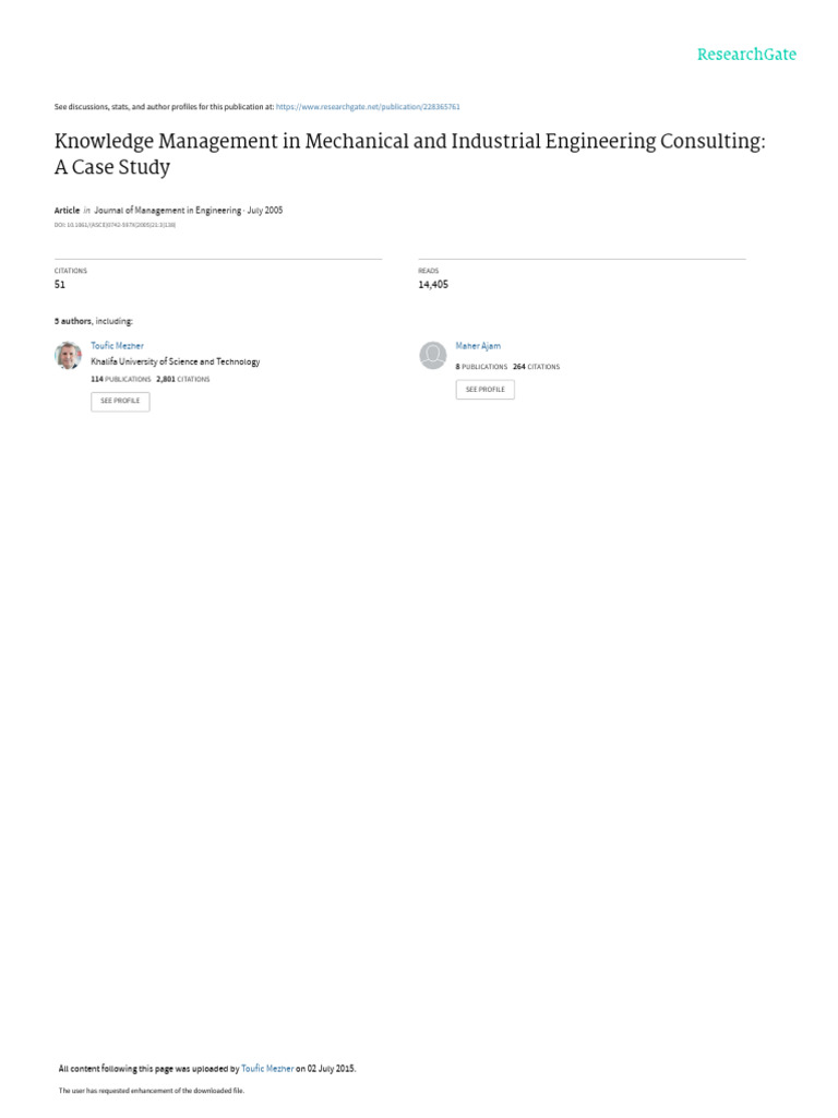 Knowledge Management in Engineering Consulting | PDF | Knowledge ...