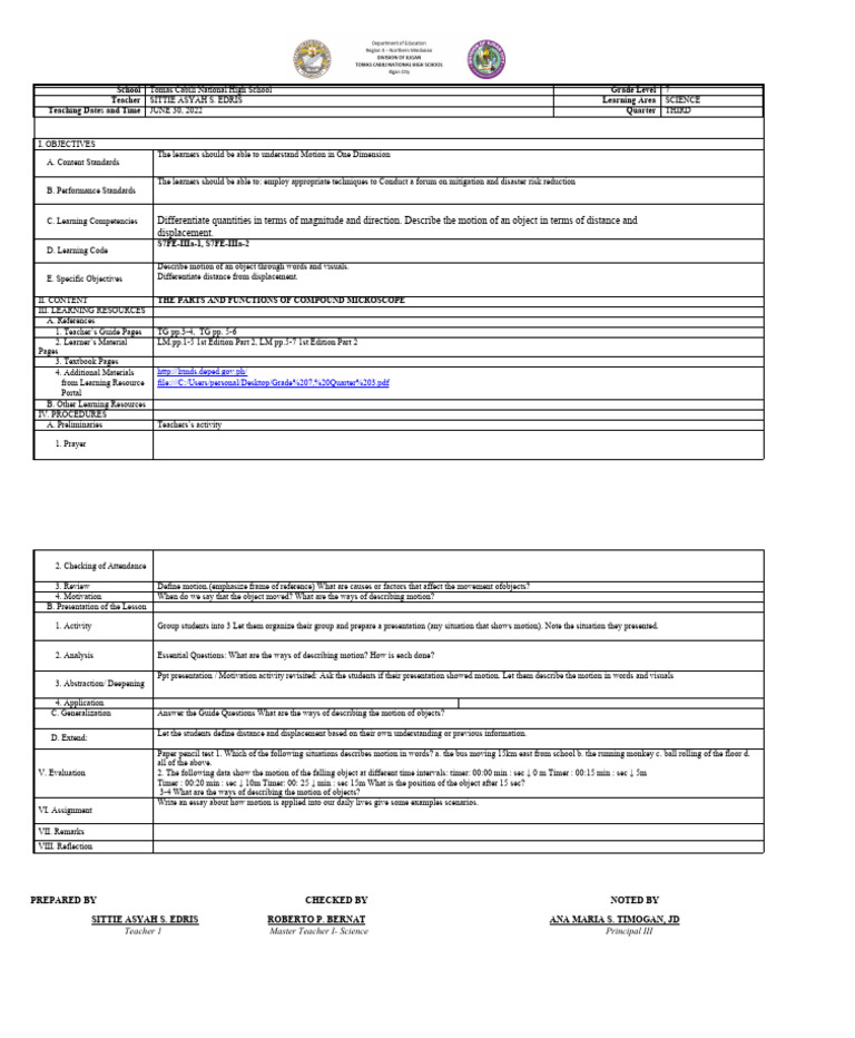 Cot2 Biotic and Abiotic Factor | PDF | Learning | Teachers