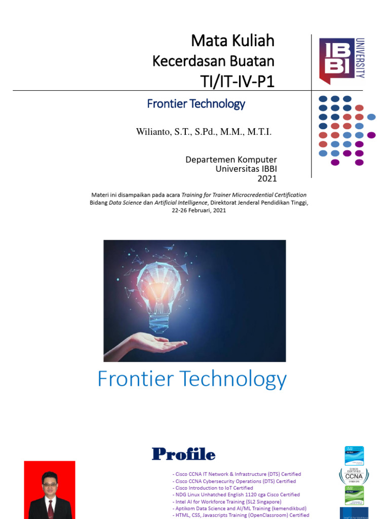 1 - Frontier Technology | PDF | Internet Of Things | Artificial ...