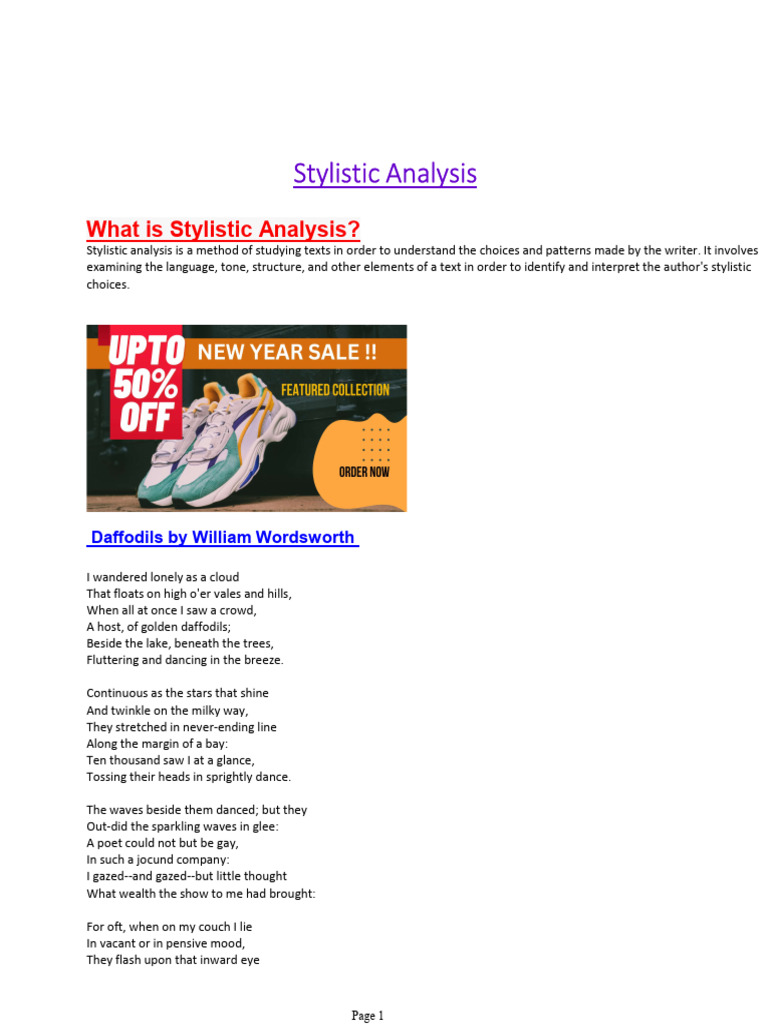 Stylistic Analysis | PDF | Semantics | Syntax