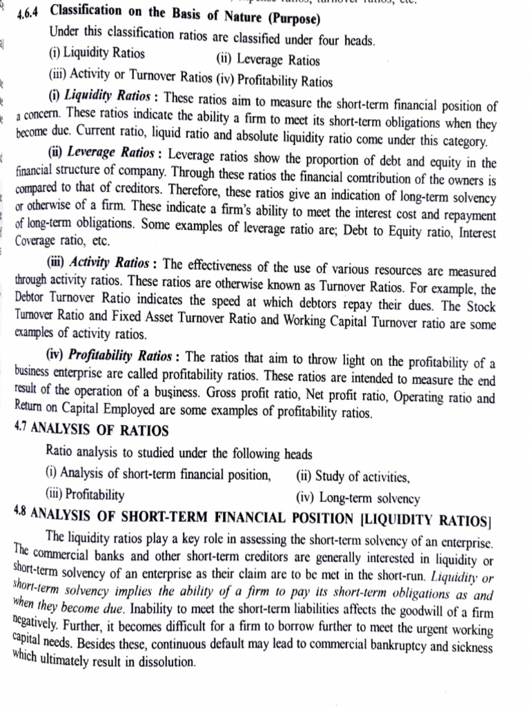 Unit-3 Financial Ratios | PDF | Working Capital | Equity (Finance)