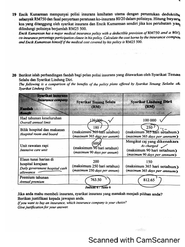 Insurance q19-20 | PDF