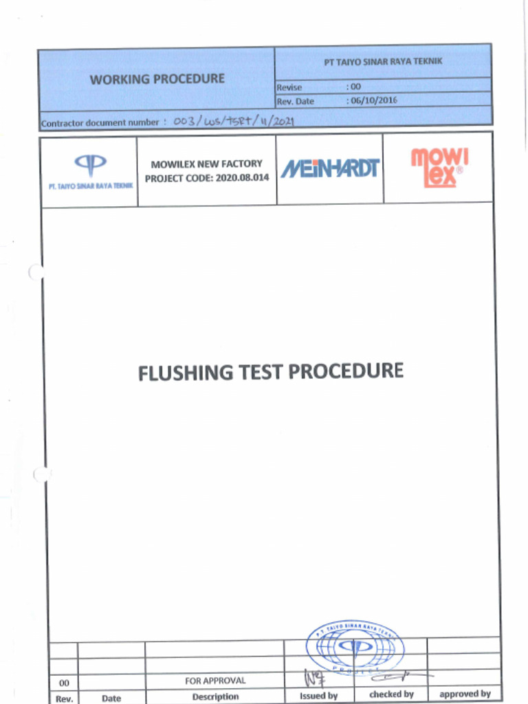 003-WS-TSRT Flushing Test Procedur | PDF