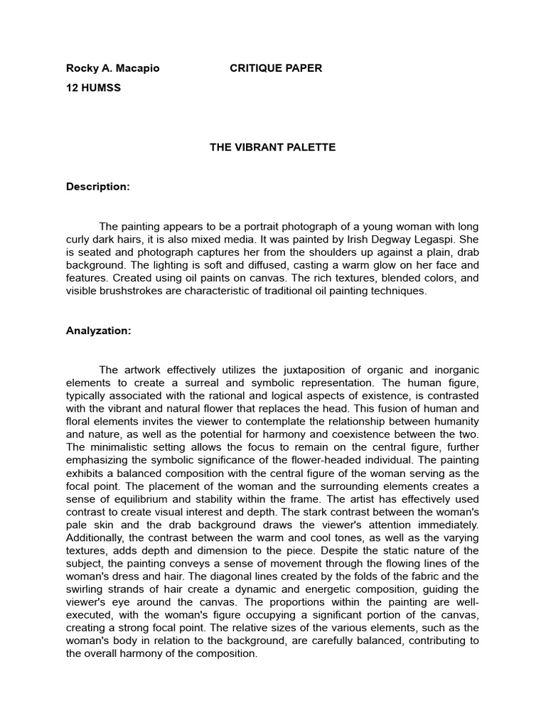 CPAR MacapioRocky | PDF | Composition (Visual Arts) | Paintings