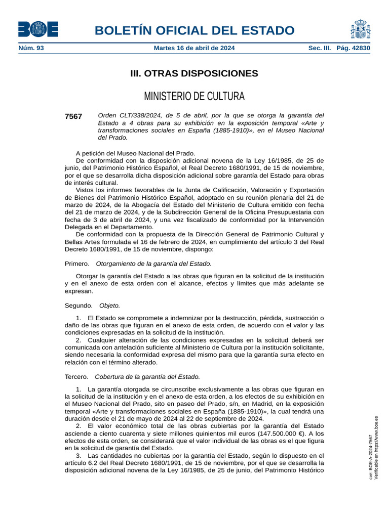 BOE-A-2024-7567 | PDF | España