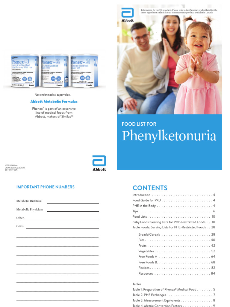 Phenylketonuria Food List Final | PDF | Gallon | Ounce