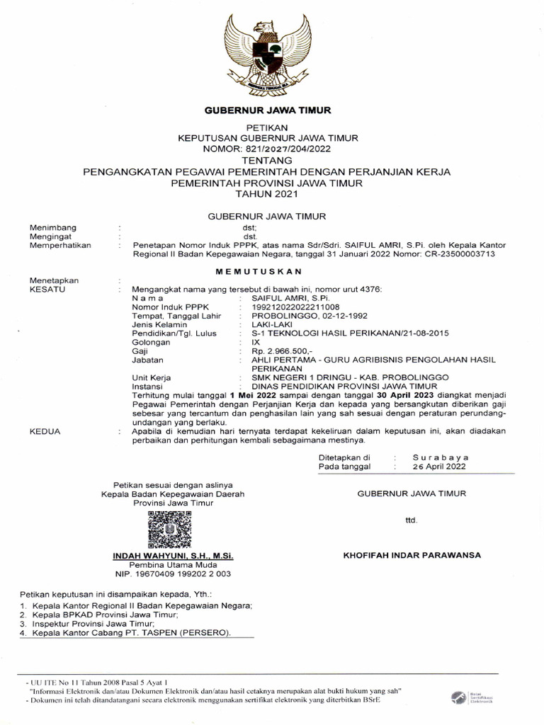 03 - SK PPPK - Saiful Amri | PDF