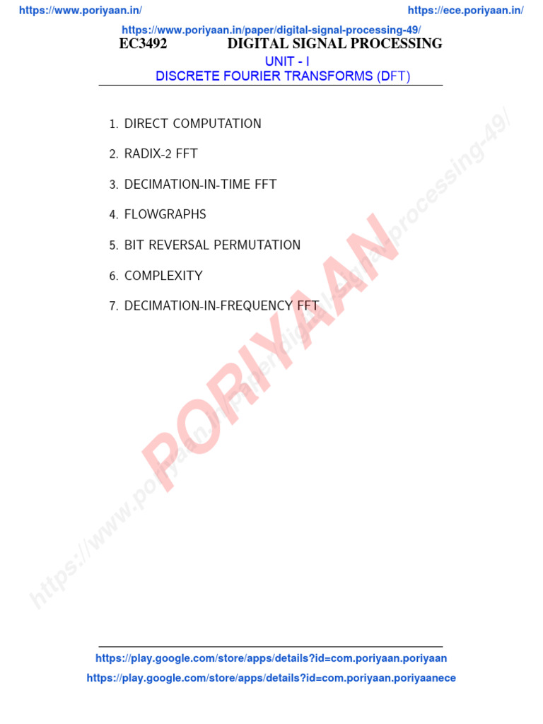 NS - Unit I To V | PDF | Fast Fourier Transform | Discrete Fourier Transform