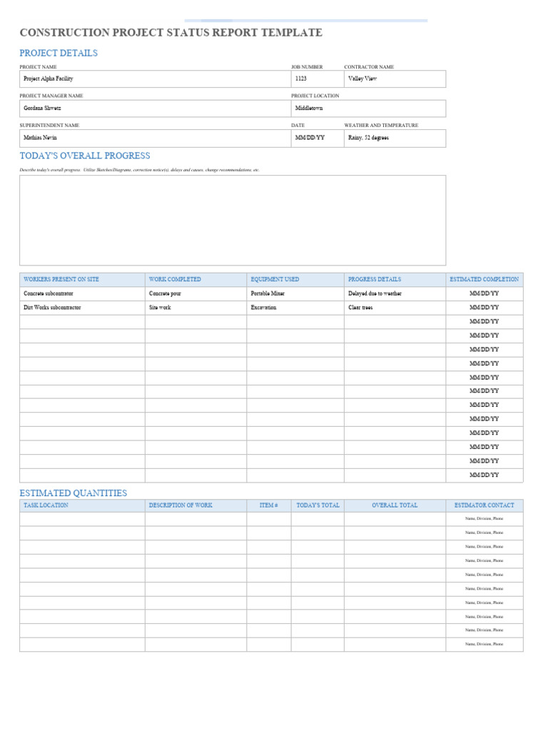 IC Construction Project Status Report 10776 | PDF
