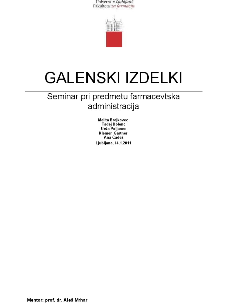 Galenski Izdelki | PDF
