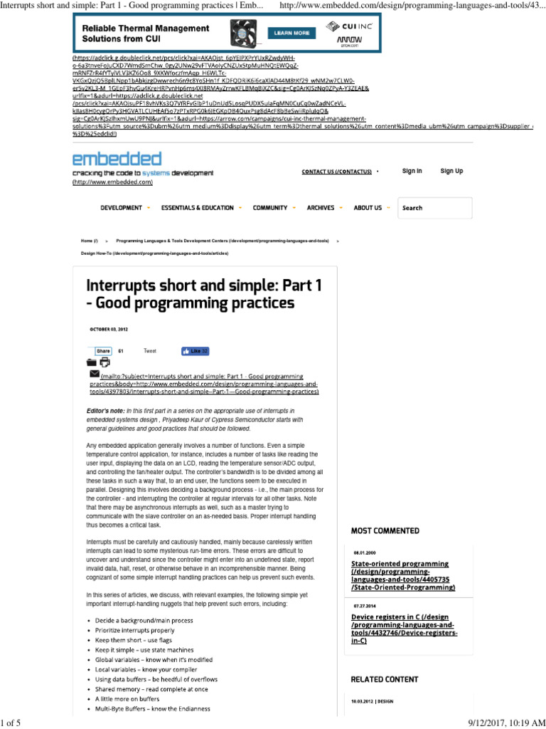 Interrupts Short and Simple - Part 1 - Good Programming Practices - Embedded | PDF | Embedded ...