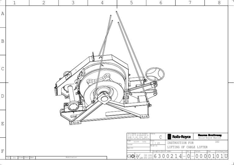 Lifting of Cable Lifter Instruction For: DSD Rolls-Royce Marine | PDF