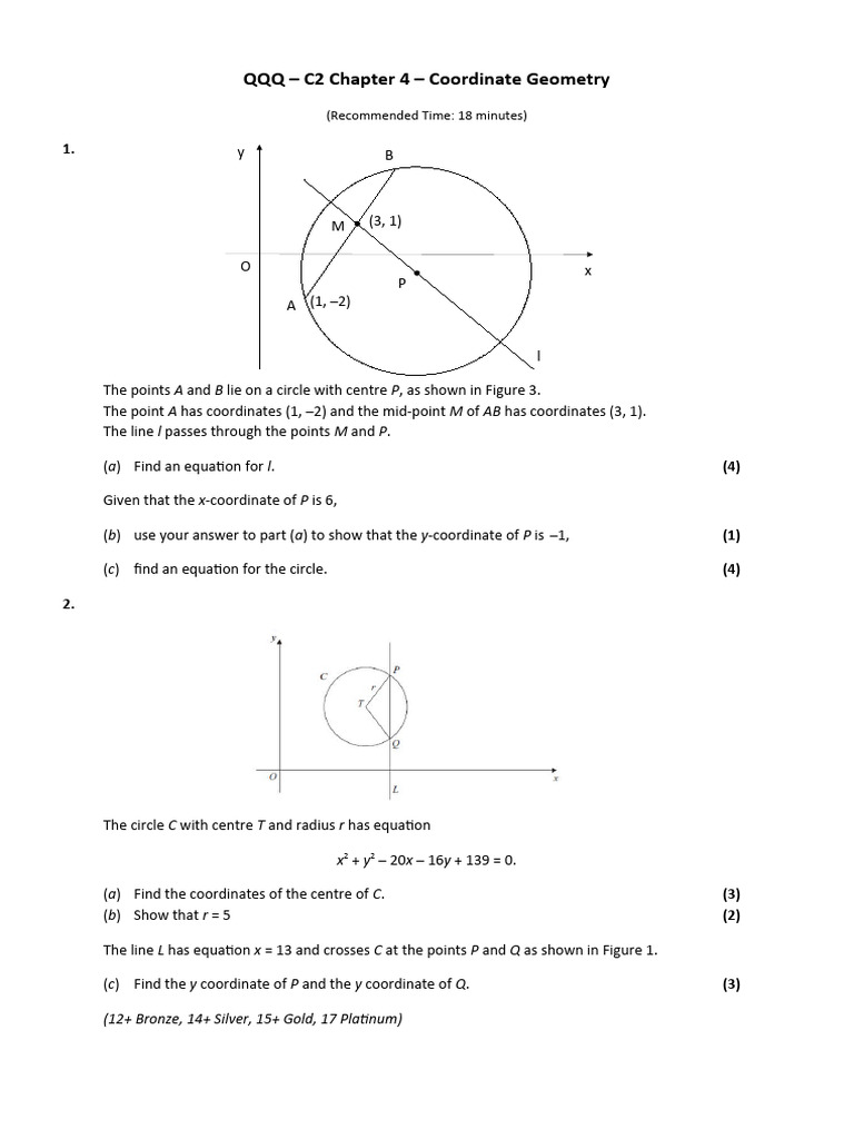 QQQ C2 Chp4CoordinateGeometry | PDF | Circle | Analytic Geometry