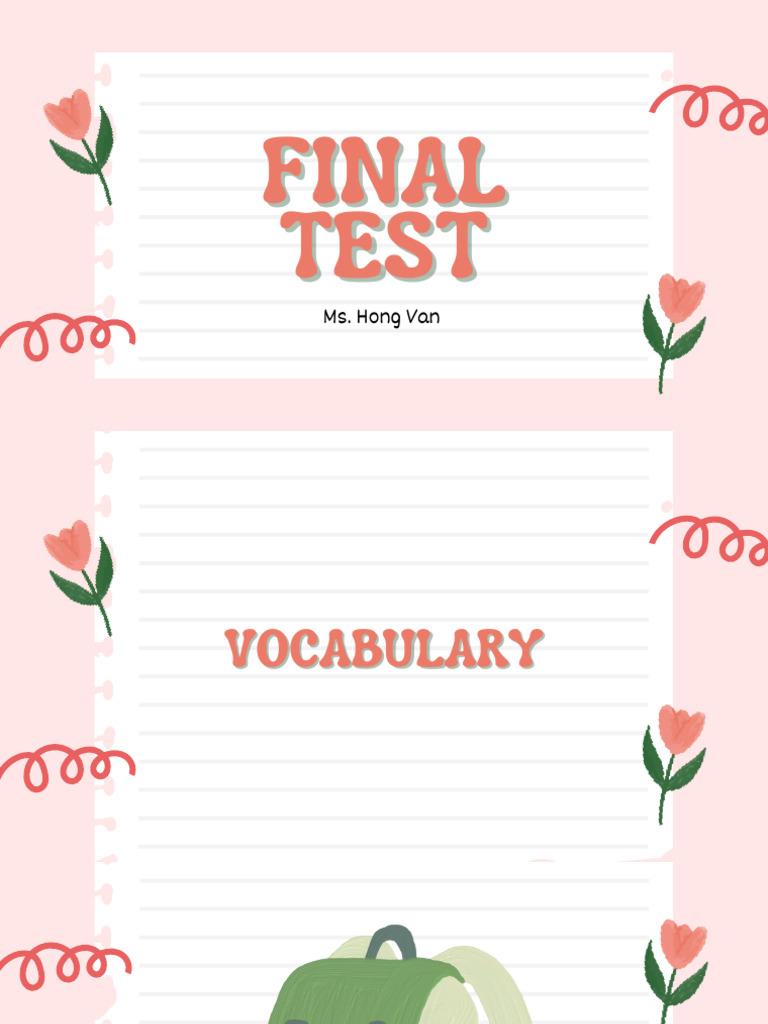 Final Speaking Test - Big English 1 | PDF