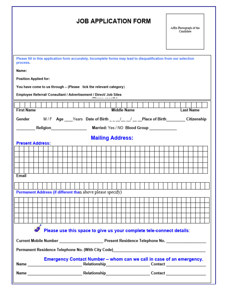 Job Application Form | PDF | Employment | Justice