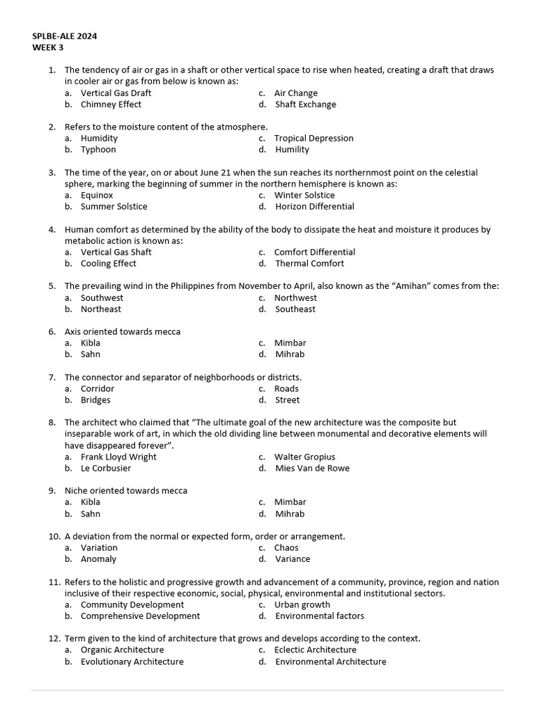 SPLBE-ALE 2024 WEEK 3 | PDF | Green Building