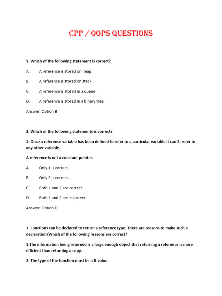 Cpp Mcq 2 Download Free Pdf Class Computer Programming Inheritance Object Oriented 7079