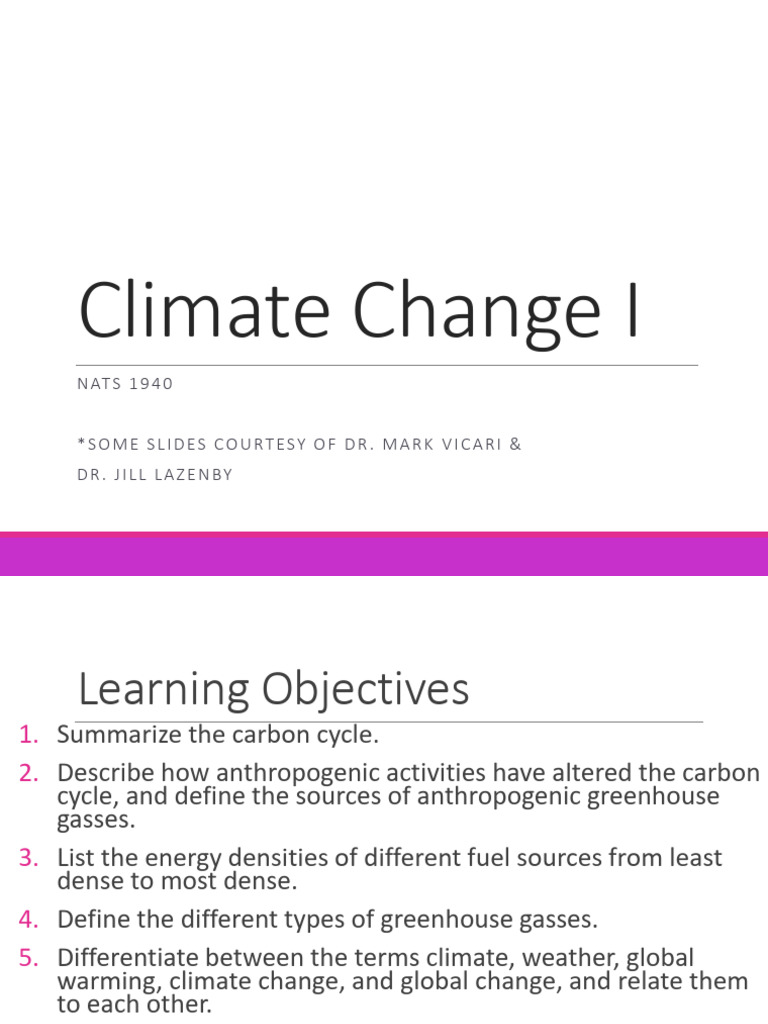 1940 - F23 - L19 - Climate Change - 1 | PDF | Climate Change | Fuels