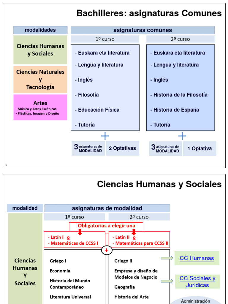 Bachilleres y Grados LOMLOE 22-23 | PDF | Las artes | Matemáticas