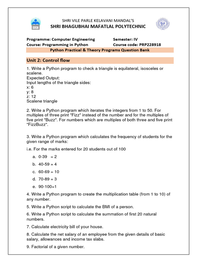 Python Program Question Unitwise | PDF | Python (Programming Language ... Python Program Question Unitwise | PDF | Python (Programming Language ...