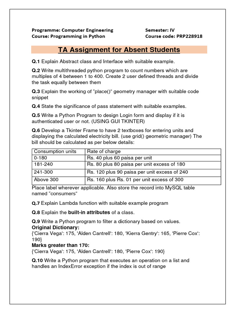 TA Assignment | PDF
