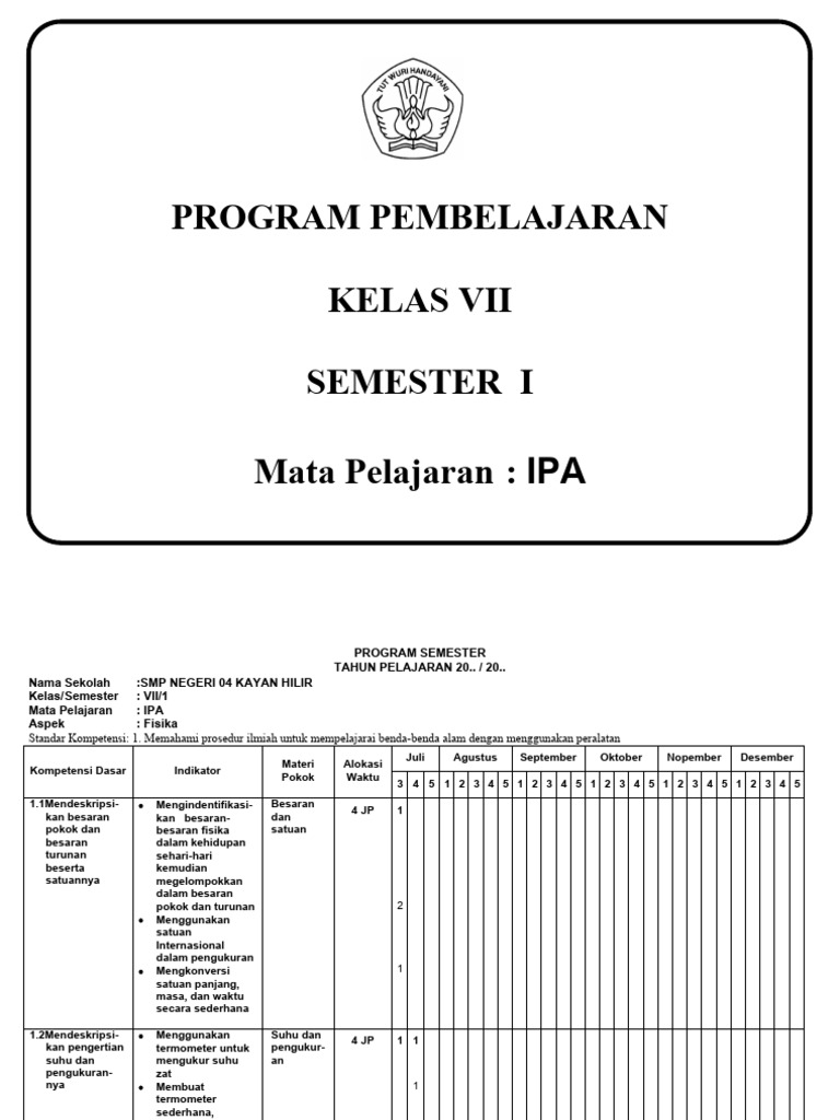PROMES SMP IPA KTSP Kelas 7-8-9 Semester 1 Dan 2 | PDF