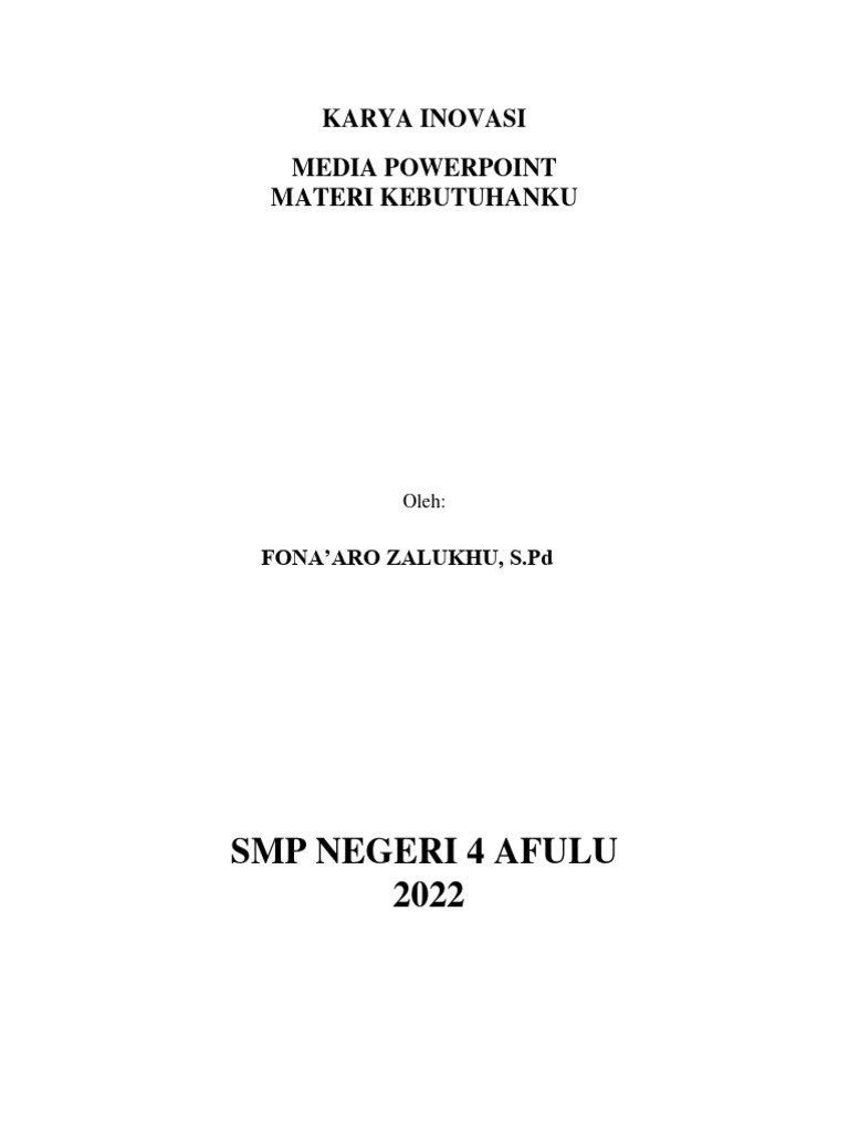 Karya Inovasi Fona'aro | PDF