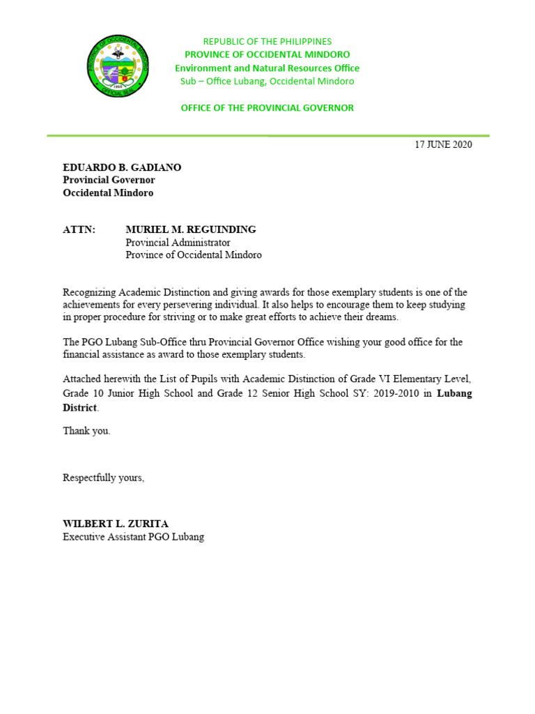 Letter of Distinction Awards | PDF