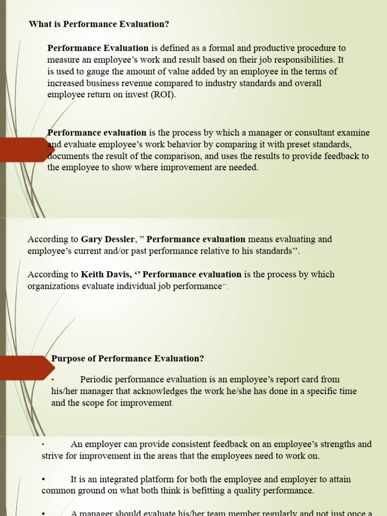 Performance Evaluation & Management Guide | PDF | Performance Appraisal ...