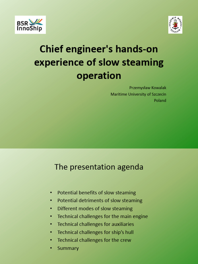 Slow Steaming | PDF | Boiler | Marine Propulsion