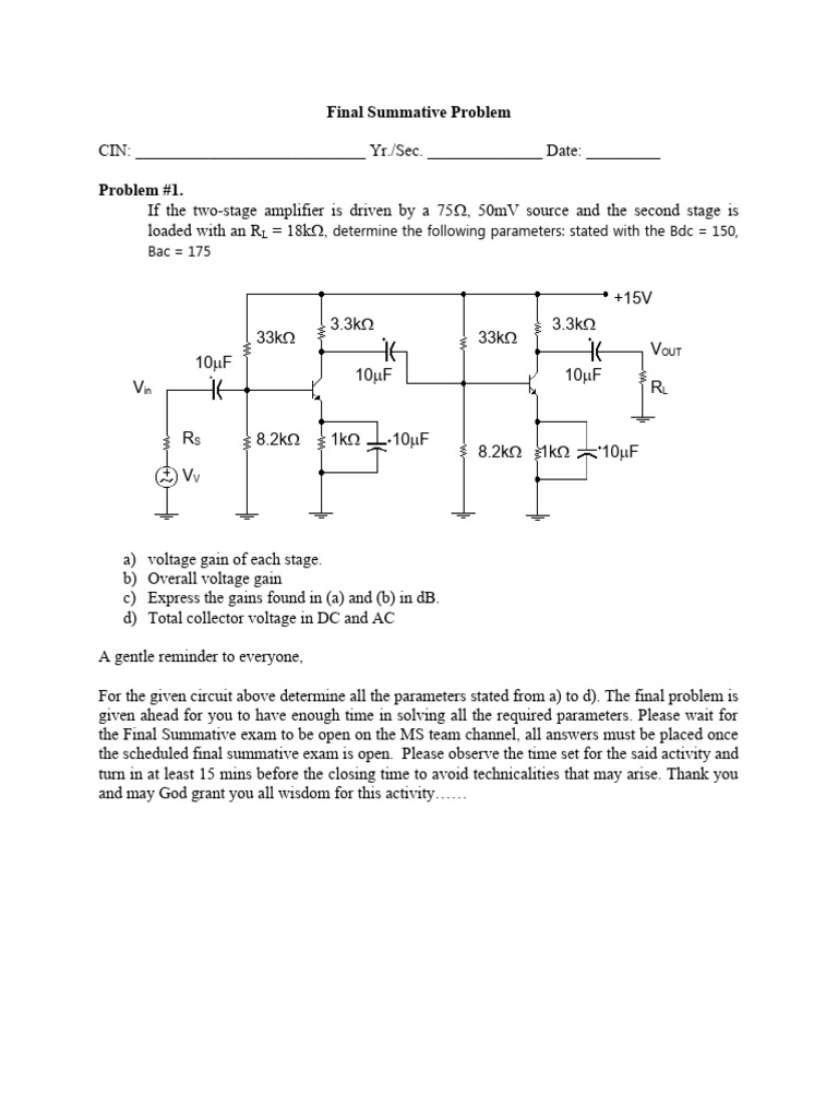 Final Quiz | PDF | Amplifier | Electronic Engineering