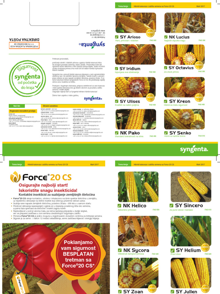 Syngenta Hibridi Kukuruza Zastita Semena Force 20 Cs Direct Mail LR | PDF
